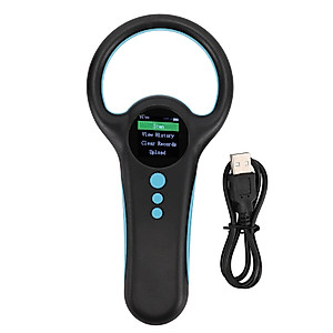 Pet Microchip Reader, Data Storage Portable Pet Chip Scanner Rechargeable Animal ID Tag Scanner with Stable Display 134.2K Dual Frequency Chip for Animal Pets Pigs Dogs Cats