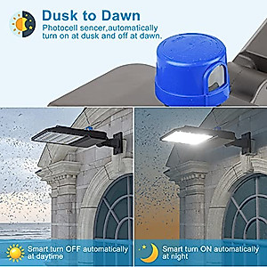 Lightdot 240W LED Parking Lot Lights Commercial (33600Lm Eqv 1000W HPS) 5000K Adjustable Arm Mount Pole Light with Dusk to Dawn Photocell, IP65 Waterproof LED Parking Lot Lights Outdoor - 2Pack