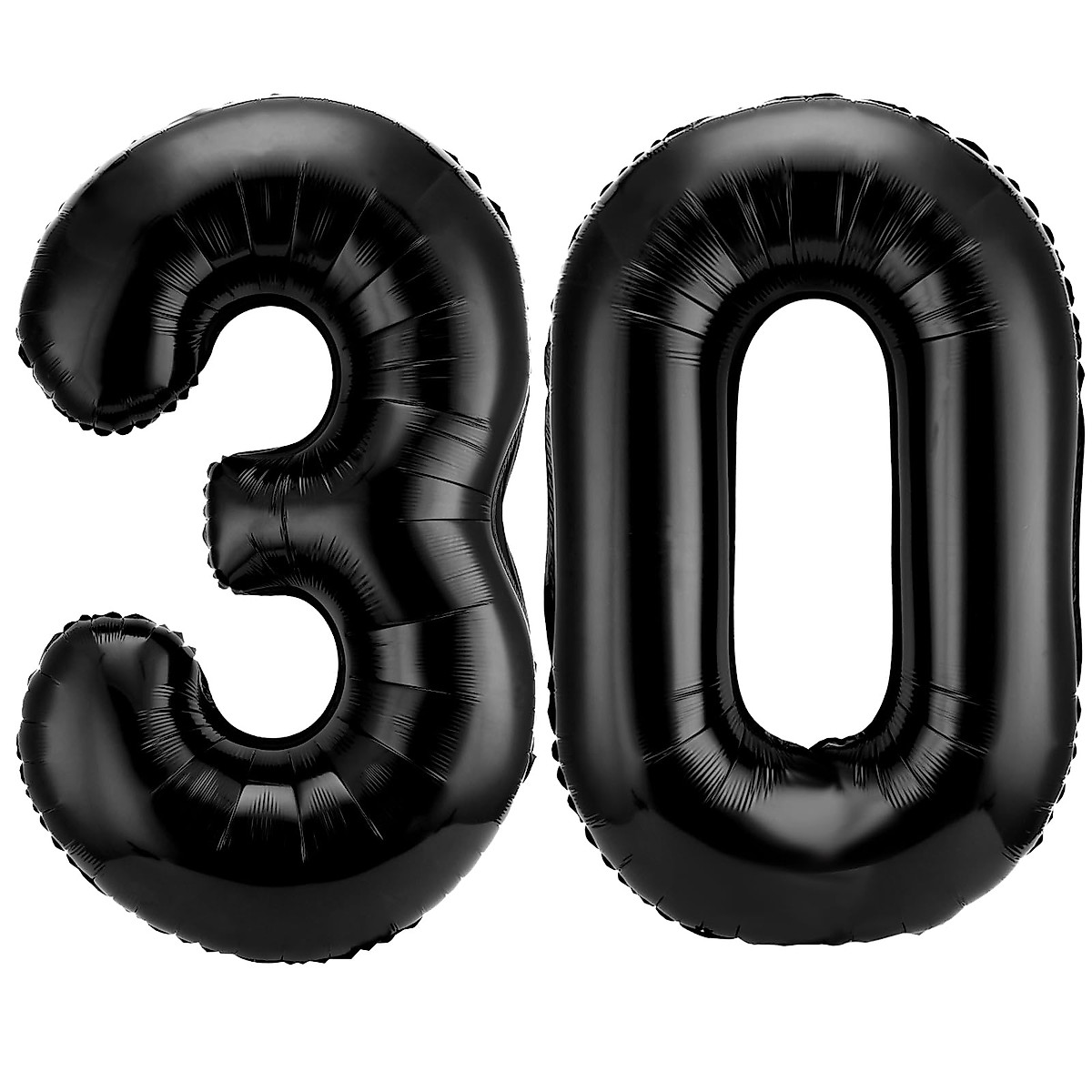 42 Inch Number 30 Balloons Jumbo 30 Foil Party Balloons Giant Number 30 Balloons for 30th Birthday Party Decorations and 30th Anniversary Event (Black)