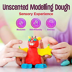 Hygloss Products Dough, Safe & Non-Toxic Modelling Dough for Arts & Crafts, Learn, Unscented, 1lb. Brown