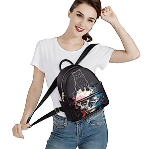 Snilety Brown Leopard Design Leather Daypack Casual Daily Use,PU Leather Shoulder Bag Portable Backpack for Boys Girls Teenager Large Capacity Bookbag with Adjustable Straps Bags