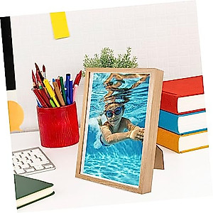 ifundom dried plant frame wood picture frame dried flower floating frame wall picture frame wooden frames wooden decor Photo Display Holder 3D floating frame hollow Glass artwork a4