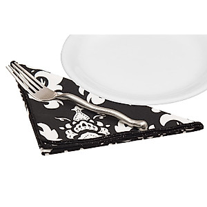 Cloth Napkins Black and White Wedding Table Décor Backyard Party Reception Black and White Table Linens, Linen Napkins All Cotton Dinner 18"x18" Set 4