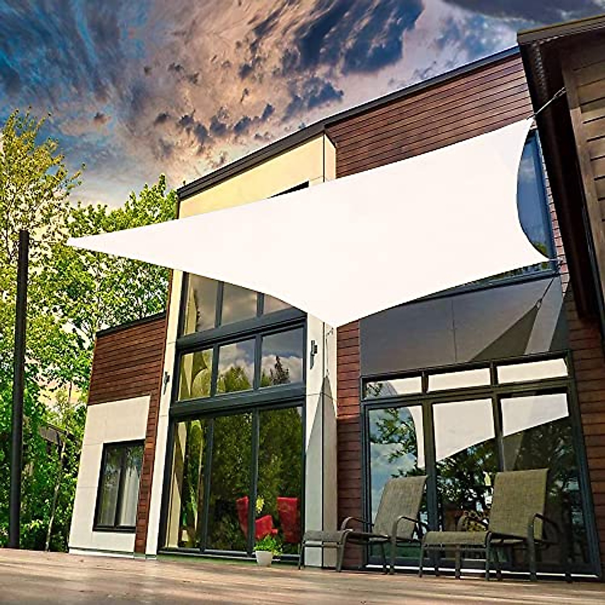 KOOL KOI SHADE Rectangle 12' x 16' White Sun Shade Sail Patio Garden Outdoor Cover Breathable UV Proctection