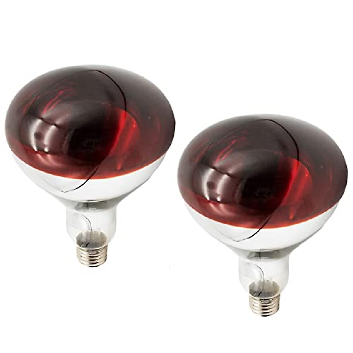 Qixivcom 2-Packs 275W Heat Lamp Bulb Infrared Heating Bulbs Dark Red Light Glass Heat Lamp E26 Waterproof Anti-Explosion Thickened Bulbs for Piglet Chicken Duck Birds Bathroom Light Therapy Use