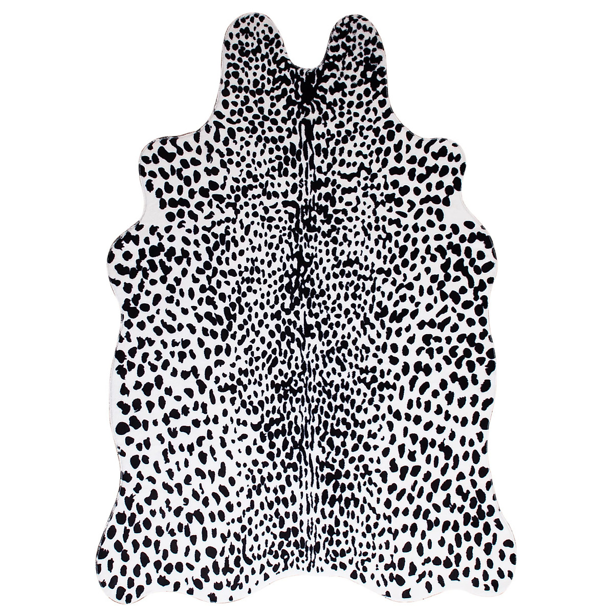 MustMat Faux Animal Rug Black and White Leopard Print Rugs for Living Room Approx 4.5'x6.2'