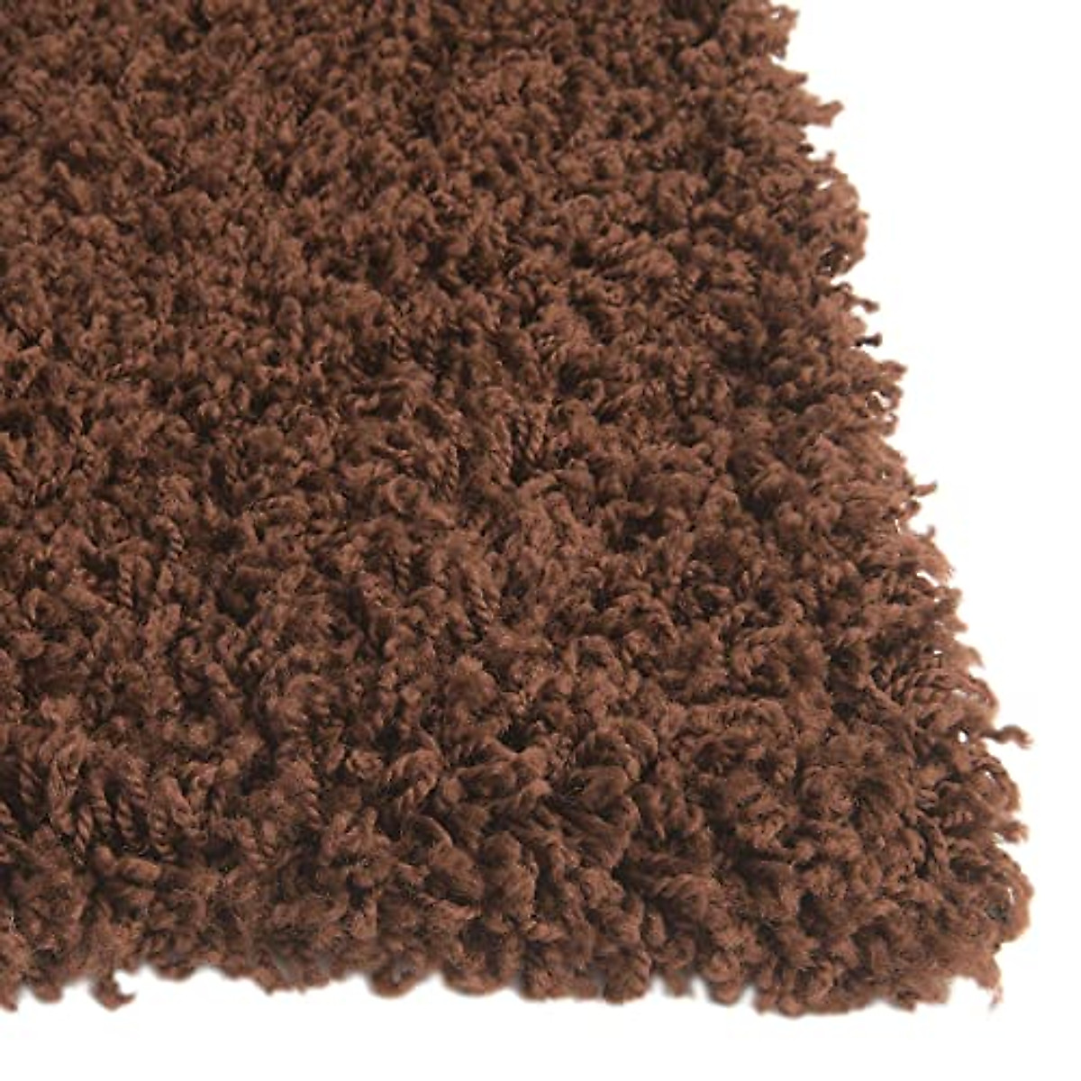 Rugs.com - Über Cozy Solid Shag Collection Rug – 8' x 10' Chocolate Brown Shag Rug Perfect for Living Rooms, Large Dining Rooms, Open Floorplans