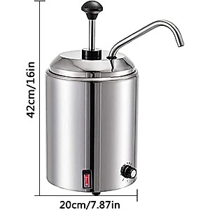 ANSNAL Cheese Warmer Dispenser, 1600W Electric Food Sauce Warmer Heater, Commercial Jam Heat Preservation Machine for Chocolate Butter Cheese