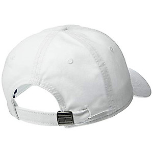 Tommy Hilfiger Men's Cotton Tony Adjustable Baseball Cap (Pack of 1), Classic White, One Size