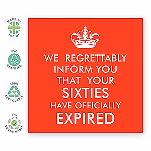 CENTRAL 23 Happy 70th Birthday Card - 'Sixties Have Expired' - Funny Birthday Cards for Women Men Age 70 - Dad Mom Grandad Nana - 70 Year Old - Comes With Fun Stickers