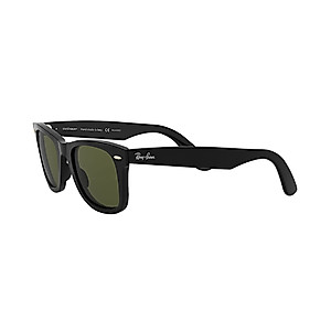 Ray-Ban Rb4340 Wayfarer Ease Square Sunglasses, Black/G-15 Green Polarized, 50 mm
