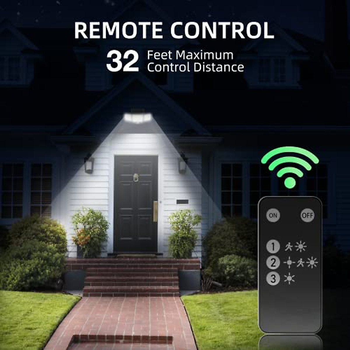 Solar Outdoor Lights, 229 LED 2500LM Super Brightness Motion Sensor Security Light with Remote Control, 3 Lighting Modes 270° Wide Angle, Adjustable 3 Heads, IP65 Waterproof Wall Light, 2 Pack