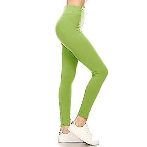 Leggings Depot Yoga Solid Leggings, Lime, One Size