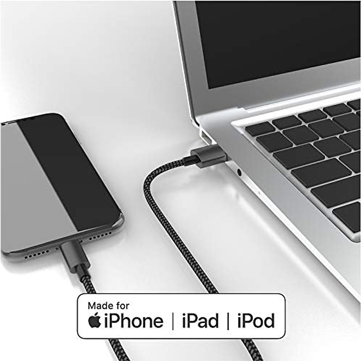 Apple MFi Certified USB C to Lightning Cable Made for iPhone X/XS/XR/XS Max / 8/8 Plus, Supports Power Delivery (for Use with Type C Chargers) 4FT (Black)