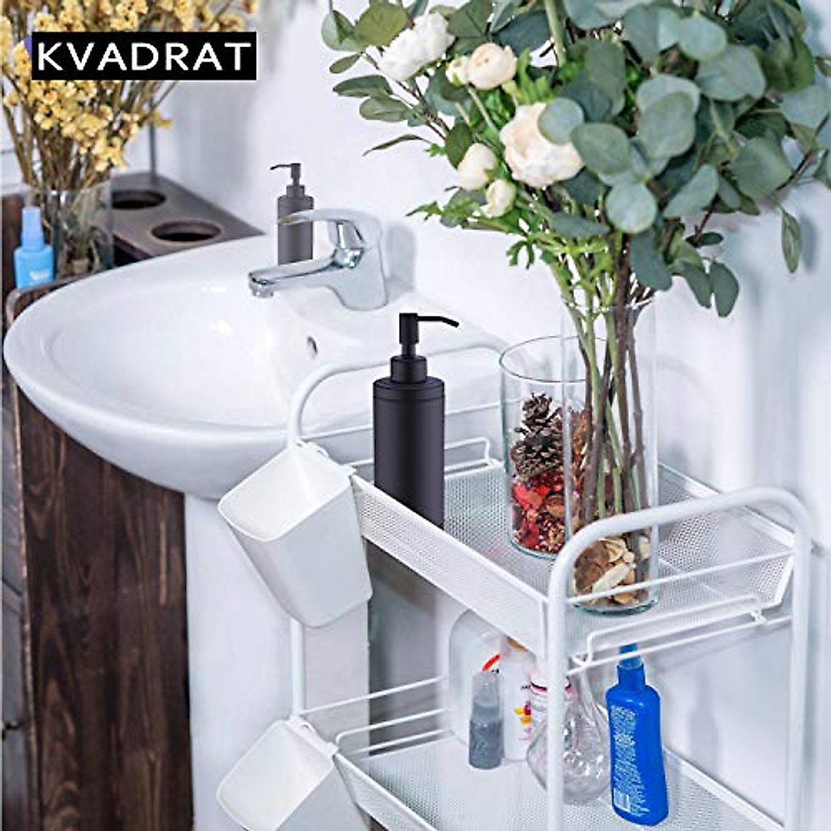 Black Soap Dispenser with Pump, Kmeino Stainless Steel Countertop Soap Dispenser Black Bottle 10 Oz, 300 ML Liquid Bottle for Kitchen Bathroom Hand Dish Lotion Dispenser