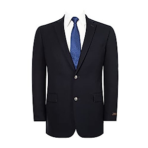 Men's Sport Coat Blazer Classic Fit 2 Button Stretch Business Suit Jacket Navy