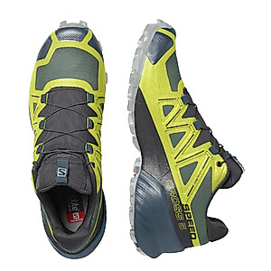 Salomon Men's Speedcross 5 Trail Running Shoes for Men, Duck Green/Black/Evening Primrose, 10.5