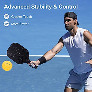 Pickleball Rackets Set of 2 with Fiberglass Face, Honeycomb Core Pickle Ball Paddle Set, Graphite Pickleball Paddles with Storage Bag