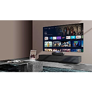 Hisense 100L5G-CINE100A 4K UHD Laser TV, UST Ultra Short Throw Projector with 100" ALR Screen, 2700 ANSI Lumens, Android TV, HDR10, 30W (Stereo) Dolby Atmos, Built-in Alexa and Google Assistant