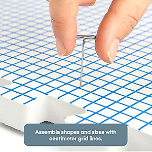 KnitIQ Crochet Blocking Board - Pack of 9 Interlocking Blocking Mats for Knitting and Crochet Accessories, 0.75 Inch Thick, 14 x 13 Inches - Includes 100 T-Pins and Storage Bag for Needlework