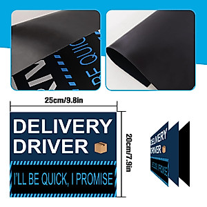 Dakchor Car Magnetic Sign for Delivery Driver - I'll be Quick, I Promise 3 PCS Bright Color for Courier Delivery Vehicles Truck Reuse Removable Car Magnet Sign Blue 8x10 Inch(20x25cm)