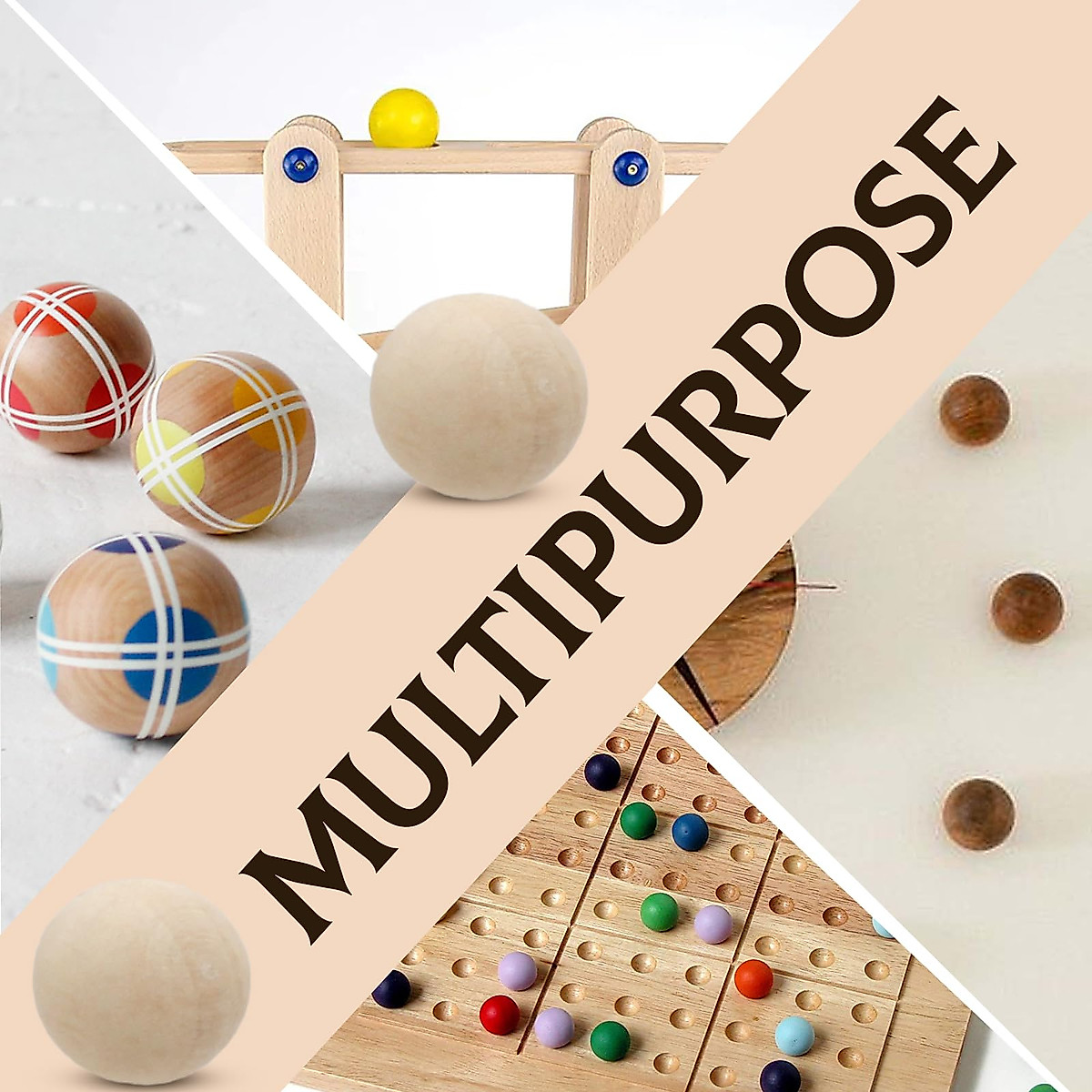 Uenhoy 100 Pcs Wooden Round Ball 1/2" (12mm) Unfinished Natural Wood Balls Wooden Spheres for Crafts and DIY Projects