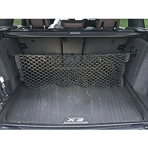 EACCESSORIES EA Rear Trunk Organizer Cargo Net for BMW X3 2011-2023 - Envelope Style Cargo Net for SUV - Premium Mesh Elastic Car Trunk Organizer Vehicle Carrier Storage - Compatible with BMW X3