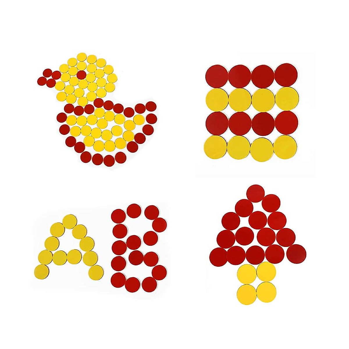 TOMMYHOME Plastic Two-Color Counter,Red/Yellow,Educational Equipment, Math Classroom Supplies, let Children Learn Mathematics Better(Pack of 200)