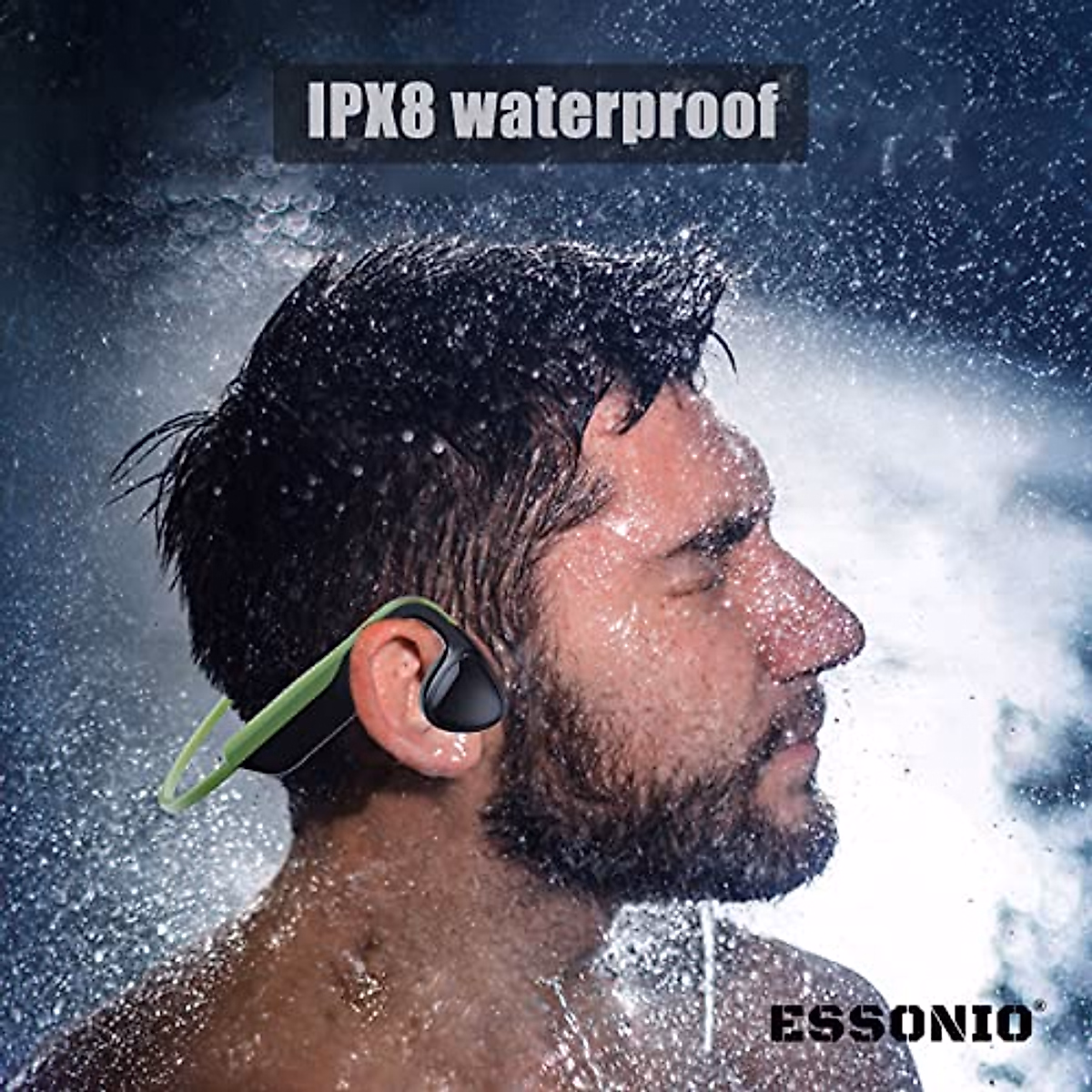 Bone Conduction Headphones for Swimming Bluetooth Waterproof Bone Conduction Headphones Open Ear IPX8 Waterproof with 8G Memory