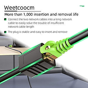 Weetcoocm Ethernet Extension Cable 20ft, Network Cat6a Extension Patch Cable RJ45 Cords Shielded Male to Female Connector (20FT)