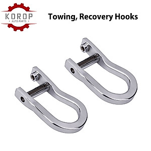 KOROP AUTO PARTS Towing, Recovery Hooks (1 Pair) Fits for 2007-2019 Chevy Silverado 1500, 2007-2019 GMC Sierra 1500 Replaces# 84072462 Tow Hook (Chrome)