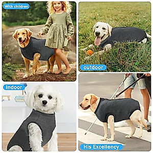AURUZA Recovery Suits for Dogs Cats, Dog Surgery Suits Female and Male Spay, Breathbale Dog After Surgery Suits, Dog Onesie for Surgery Female Male, Anti Licking Dog Surgical Suits (Dark Gray, M)