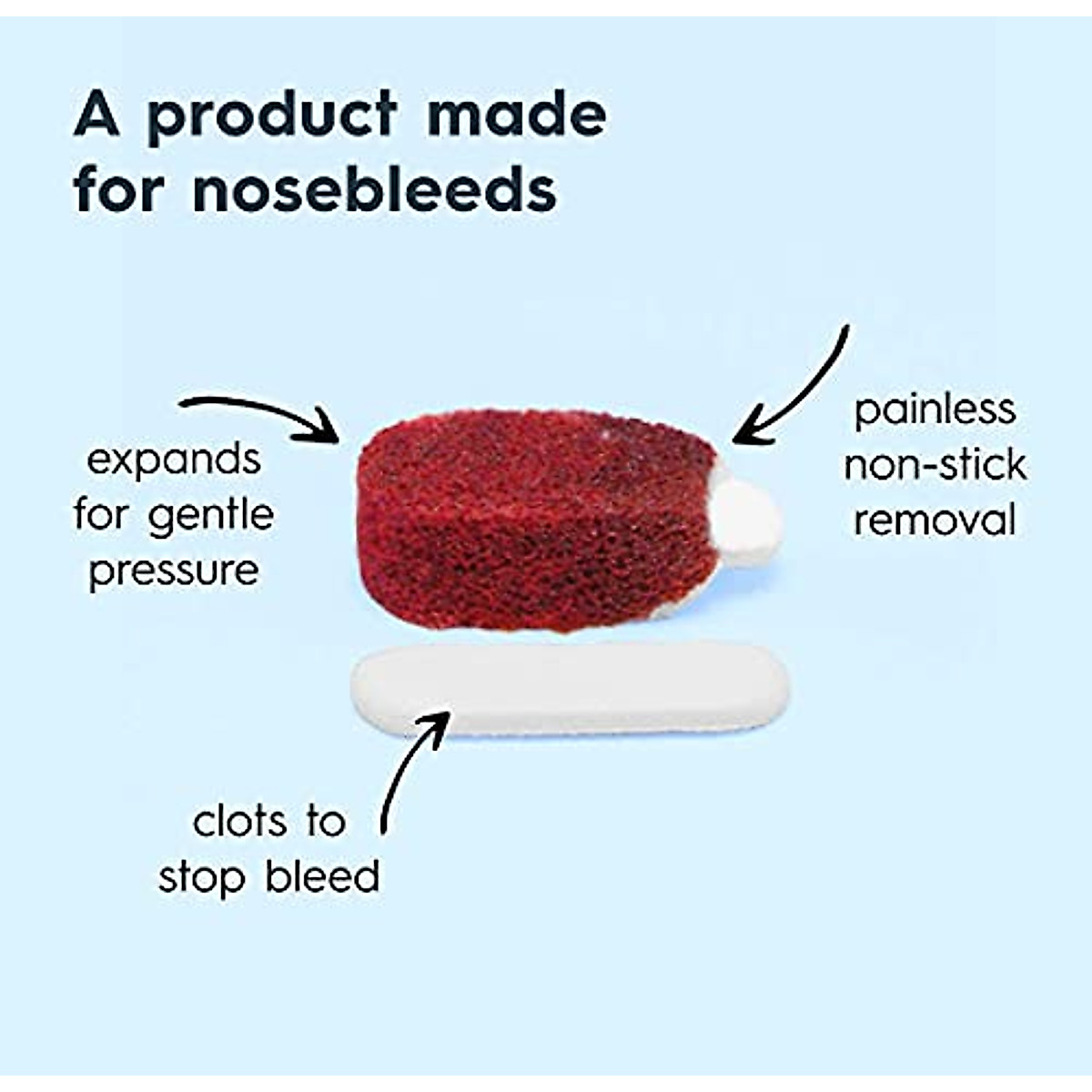 Nampons for Nosebleeds - 6 Nasal Plugs with Clotting Agent to Stop Nosebleeds Fast. Trusted by Doctors, Nurses and First Responders. Safe and Effective for Children, Adults, and Seniors