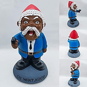 "Say What Again" Angry Garden Gnome, Funny Gnome with a Weapon Resin Ornaments, 9" War Gnome Outdoor Garden Statues for Indoor/ Outdoor/Lawn/Yard Art Decorations