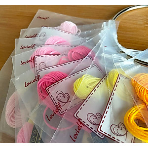 lovielf Embroidery Threads Cross stitch Floss Bag Organizer 5.12 x 3.6 inch - 200 pack with 4 Rings