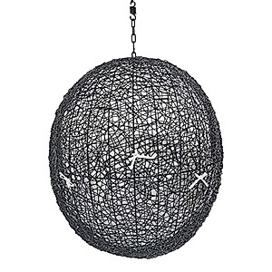 Modway EEI-3636-BLK-WHI Encase Swing Outdoor Patio Lounge Chair Without Stand, Black White