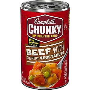 Campbell’s Chunky Soup, Beef Soup with Country Vegetables, 18.8 Oz Can