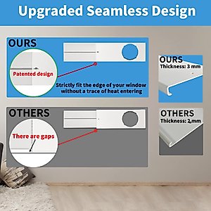 Yehchi Portable Air Conditioner Window Kit with Universal Coupler for Ducting Exhaust Hose of 5/5.9 Inches, Portable Window Seal Kit for AC Unit Adjustable Sliding AC Window Vent Kit