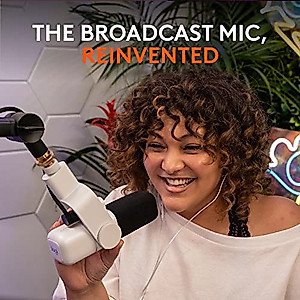 Logitech for Creators Blue Sona Active Dynamic XLR Broadcast Microphone for Streaming, Podcasting and Content Creation, ClearAmp Active Preamp, Dual-Diaphragm Capsule, Internal Shockmount - Off White