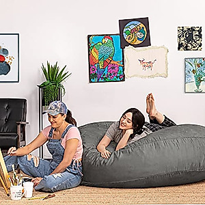 Jaxx 6 Foot Cocoon - Large Bean Bag Chair for Adults, Charcoal