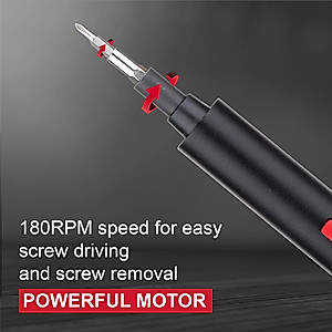 P.I.T. Electric Screwdriver Set, 3.6V Cordless Magnetic Precision Screwdriver Kit with 3 Led Light and 24 Standard Screwdriver Heads, Handy Repair Tool for Phone Watch Camera Laptop