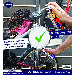 Clip2Keep 30 Aerosol Can Extension Straw Holders With 4 Replacement Red Straws, Spray Can Straw Plastic Clips With Self Adhesive (30 Blue) For Automotive Lubricant, Bike Spray, Contact Cleaner