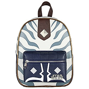Star Wars Ahsoka Tano Character Pattern Faux Leather Tote Bag Mini Backpack