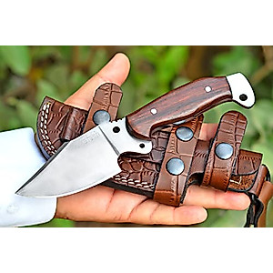ALZAFASH Horizontal Carry Knife, Tracker Knife with Sheath, Hunting Knife with 1095 Carbon Steel Blade, Camping Knife, Hiking Knife