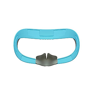 VR Cover Facial Interface Bracket & Foam Replacement with Lens Protector Cover for Meta Quest 2 (Virtual Reality Oasis Edition - Light Blue & Grey)