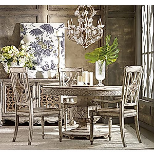 Hooker Furniture Chatelet Round Extendable Dining Table in Vintage White