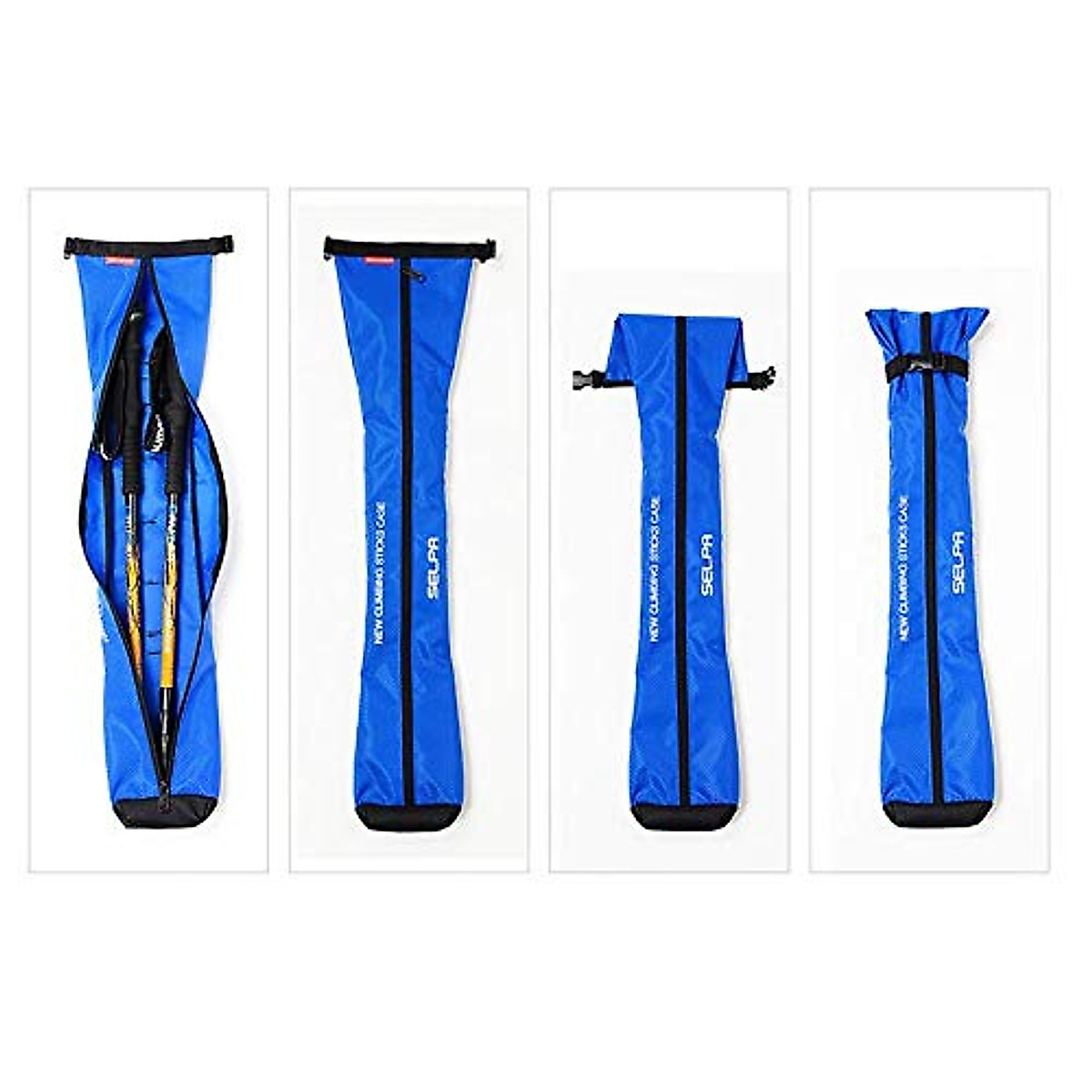 Chris.W Portable Trekking Pole Carrying Bag Storage Bag Pouch with Zipper for Walking Stick Hiking Poles Travel Case(Blue)