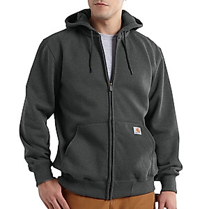 Carhartt Men's Rain Defender Paxton Heavyweight Hooded Sweatshirt, Carbon Heather, Large