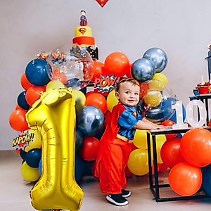 AIEX Gold Number Balloons 28 Inch, Inflatable Large Foil Balloon Number Balloons for Birthday Party Graduation Decorations (5)