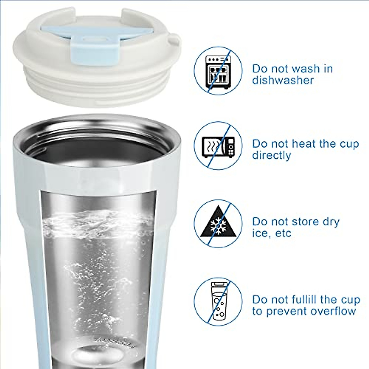 KETIEE Insulated Coffee Cup with Leakproof Lid,Reusable Coffee Cups Travel Cup,13 OZ Coffee Travel Mug,Double Walled Coffee Mug,Stainless Steel Coffee Mug for Hot Cold Drinks (Grad Blue)